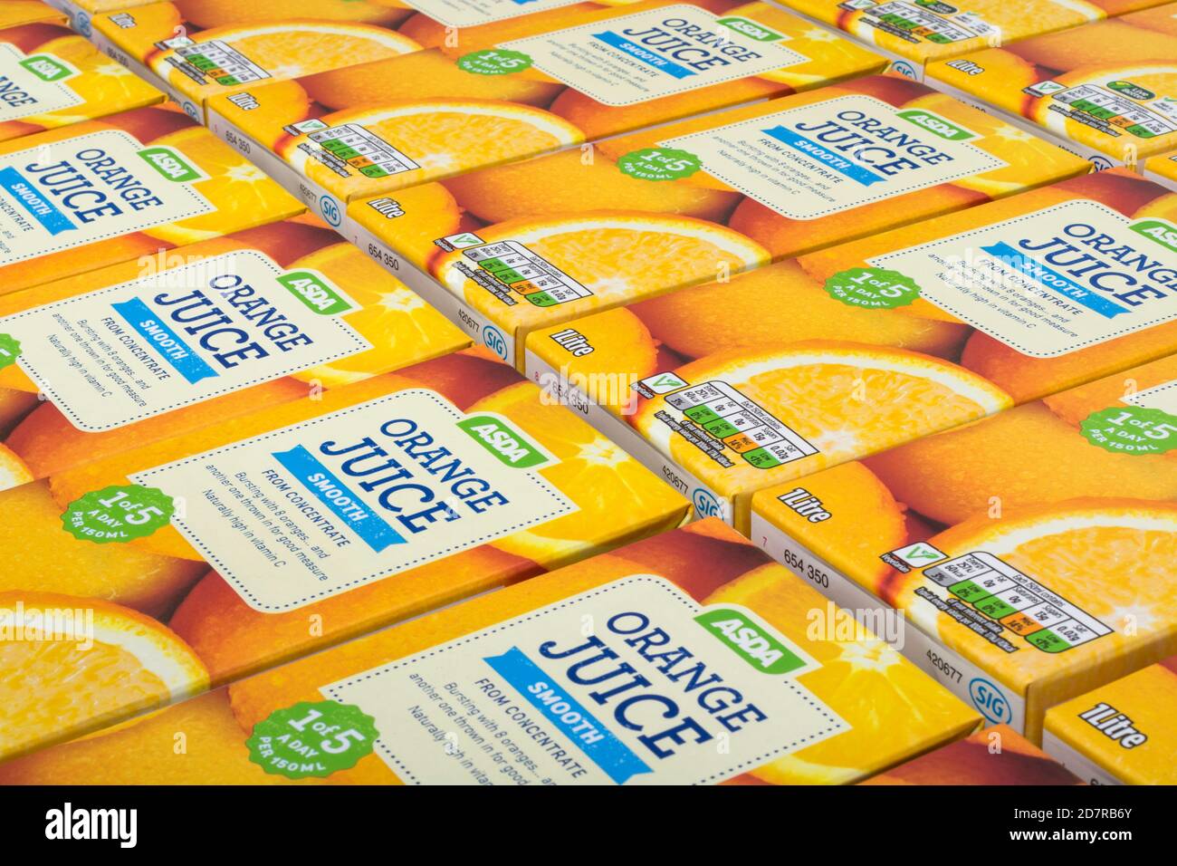 ASDA orange juice nutrition labeling - showing sugar / carbohydrate ...