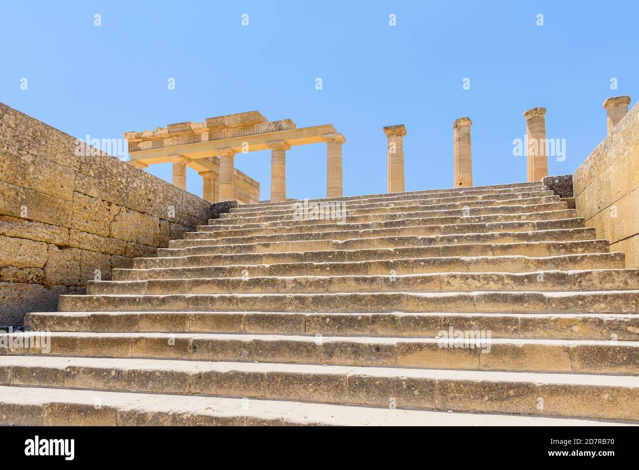 Hellenistic stairway leading to the stoa ruins atop the acropolis of ...
