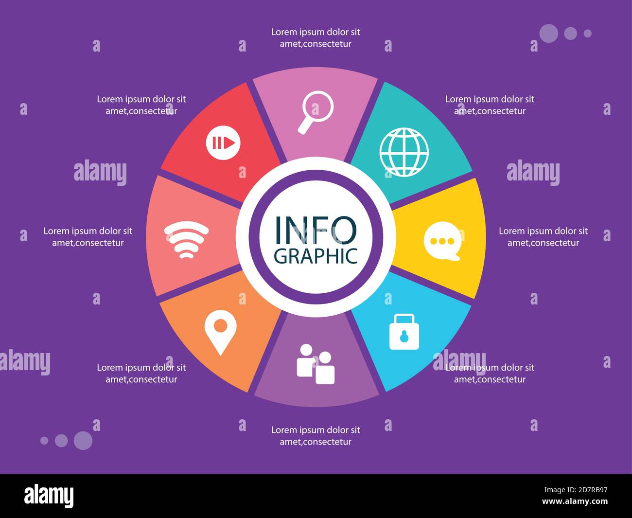 business infographic template with for pie chart data options vector ...