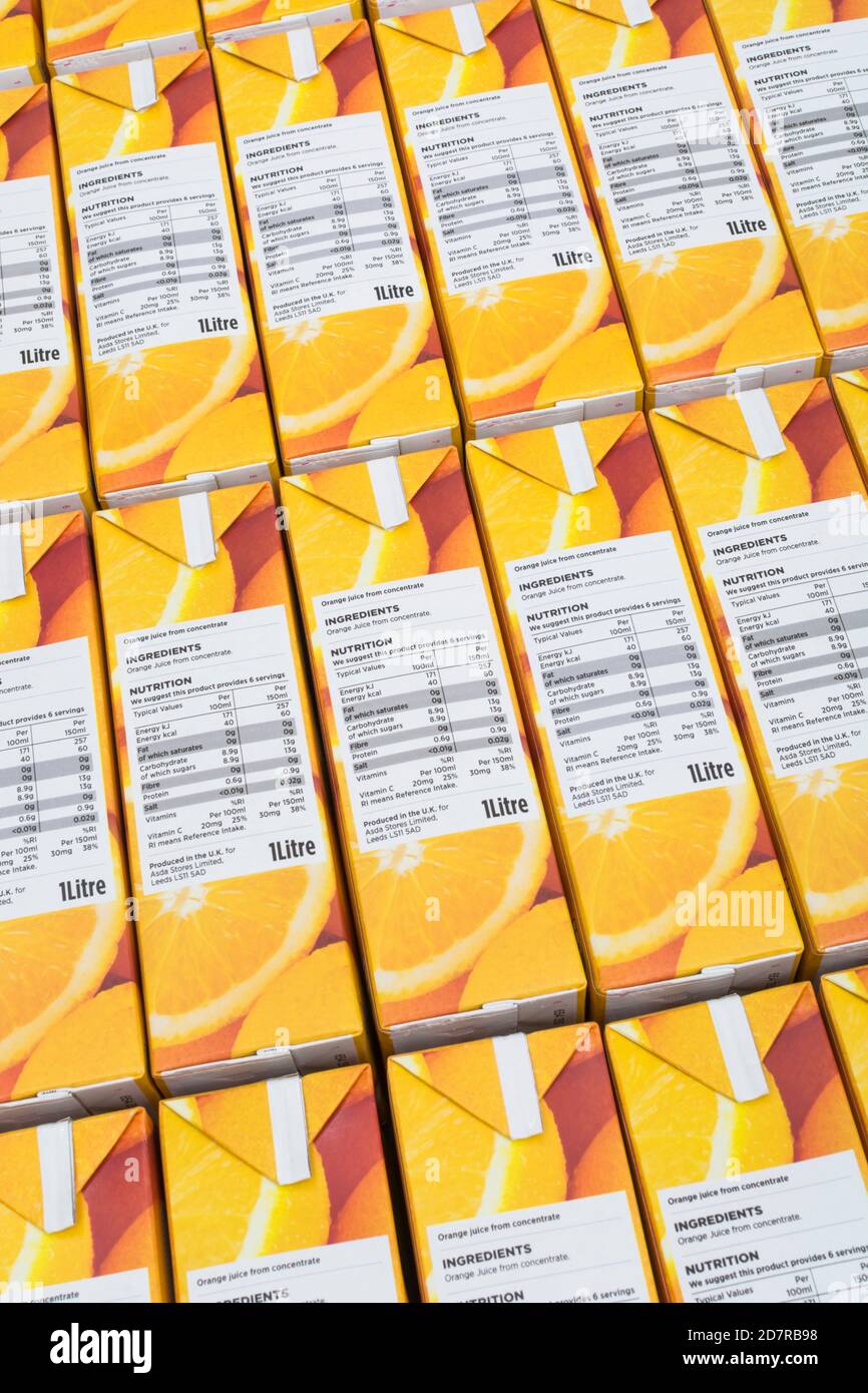 Oj nutrition label hi-res stock photography and images - Alamy