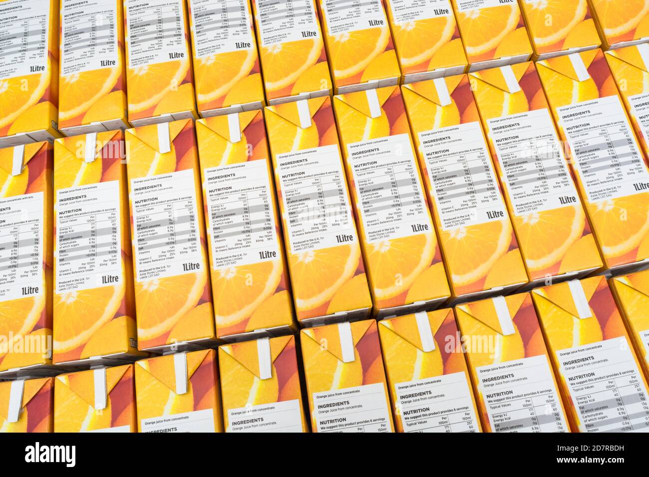 ASDA orange juice nutrition labelling: showing sugar / carbohydrate ...