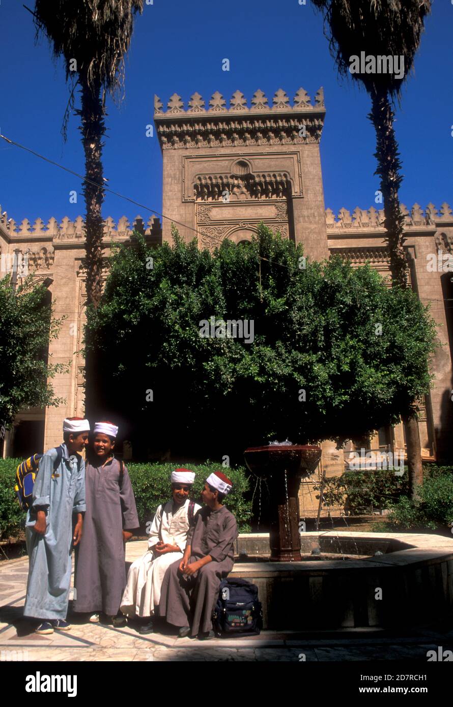 Students outside the Fouad First Islamic School in Assiut, Egypt Stock ...
