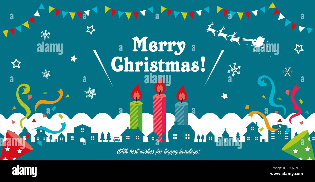 "Merry Christmas!" vector banner illustration Stock Vector Image & Art ...