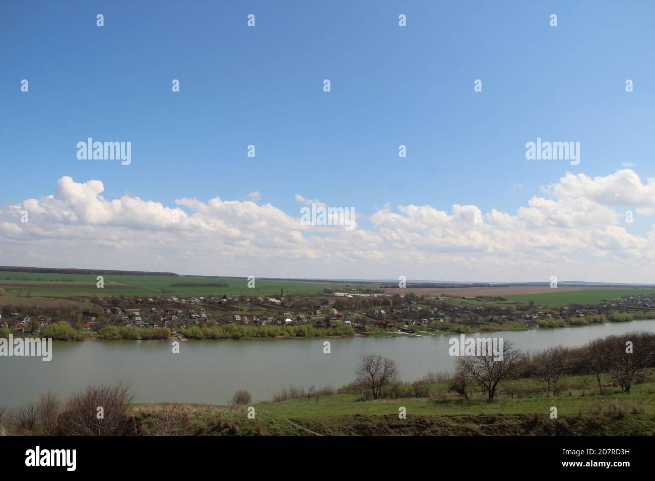 a river bed in the village view from a height Stock Photo - Alamy