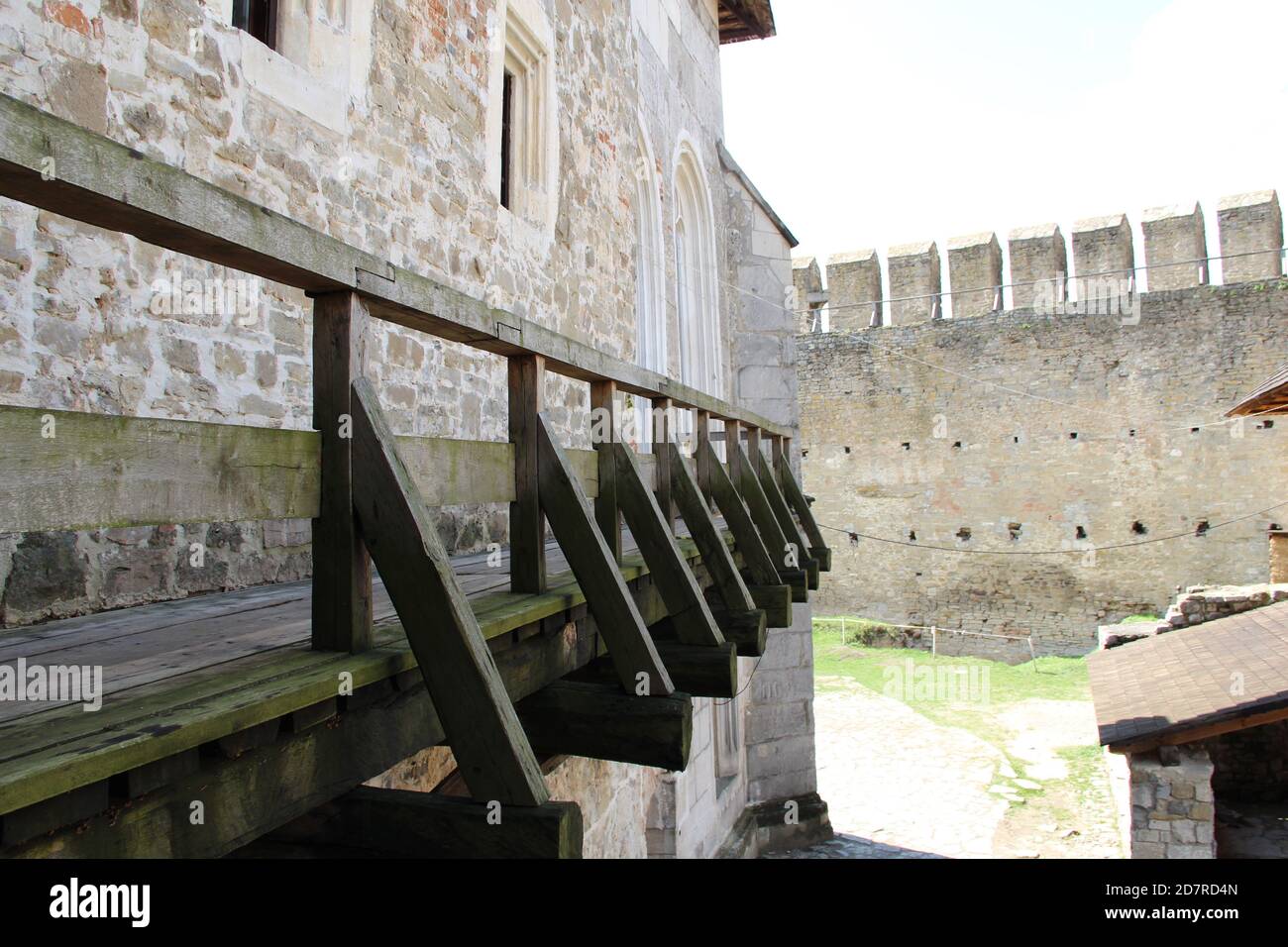 an old stone castle in a green field Stock Photo - Alamy