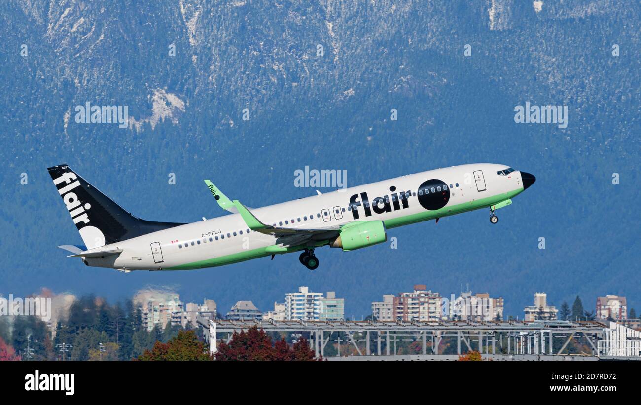 Richmond, British Columbia, Canada. 24th Oct, 2020. A Flair Airlines ...