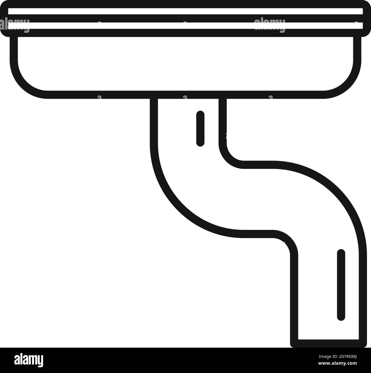 Plastic gutter icon. Outline plastic gutter vector icon for web design ...