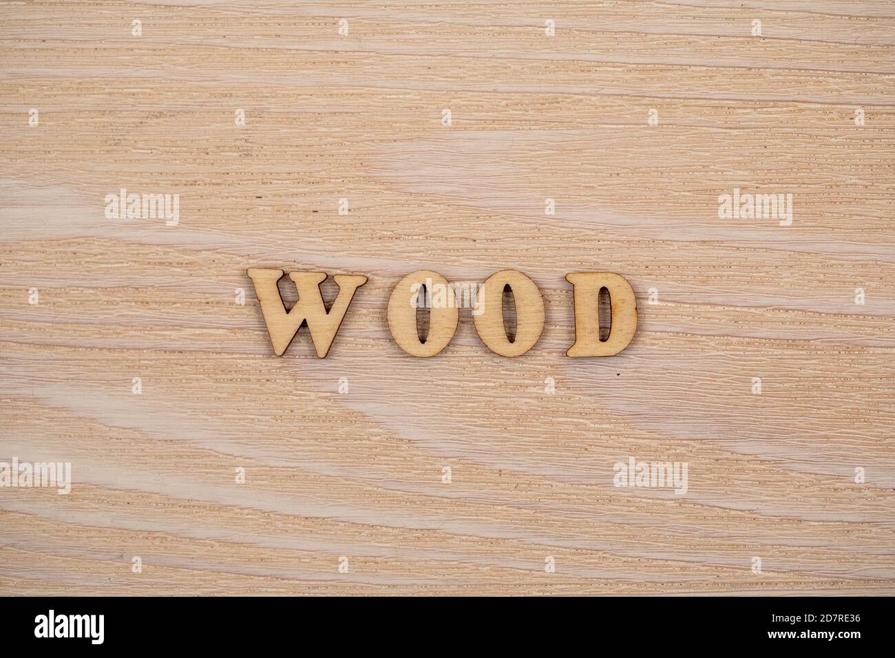 Wood word written in wooden alphabet letters on wooden background. Text ...