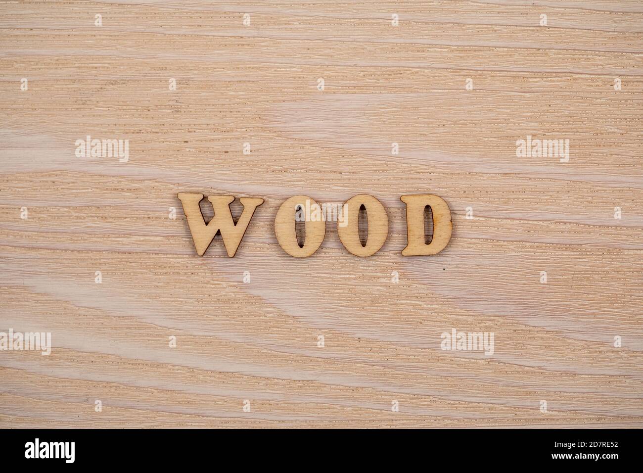 Wood word written in wooden alphabet letters on wooden background. Text ...