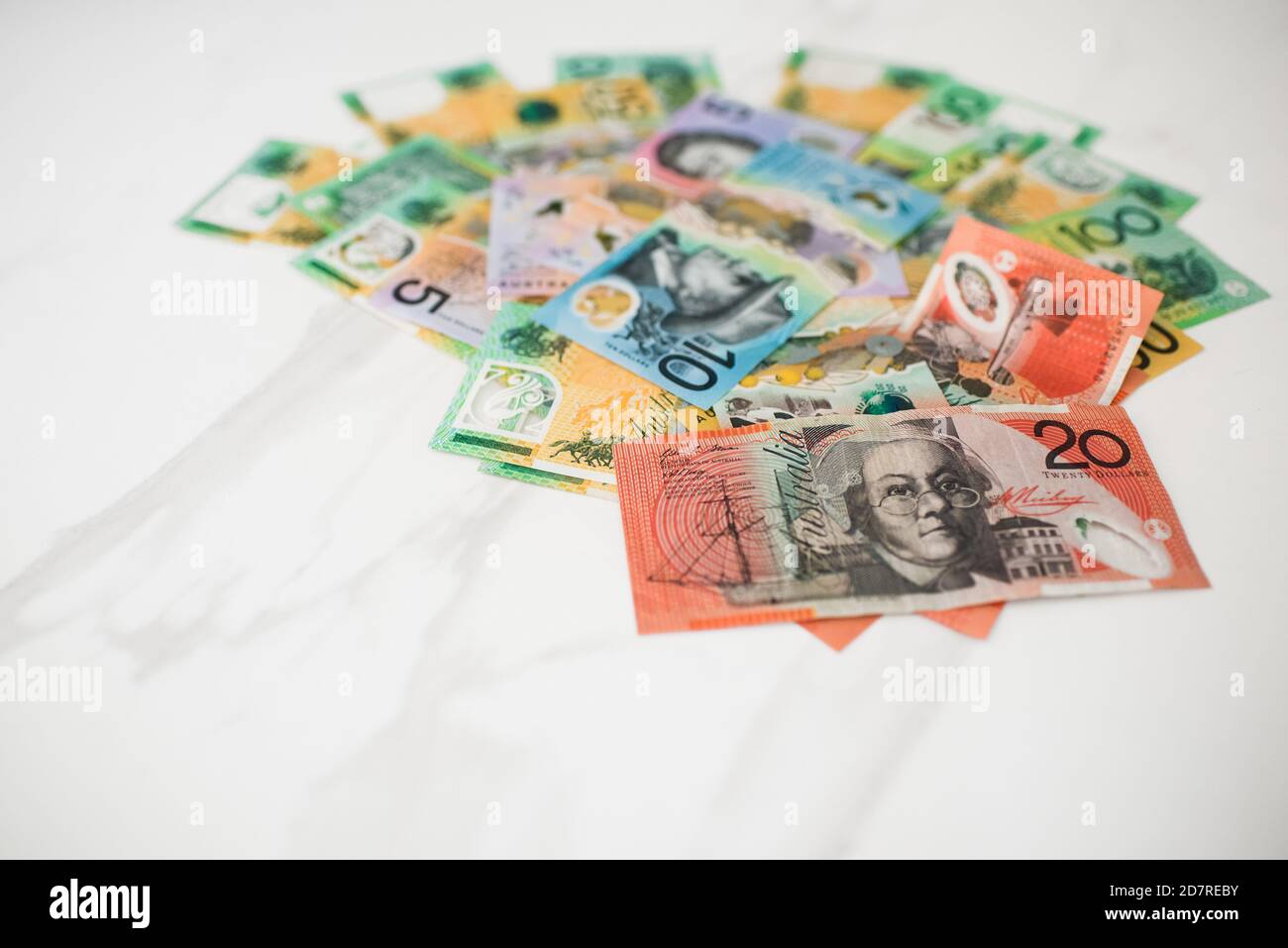 Australian dollar banknotes on the white background Stock Photo - Alamy