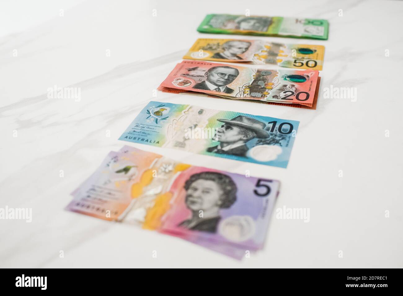 Australian banknotes on the white background Stock Photo - Alamy