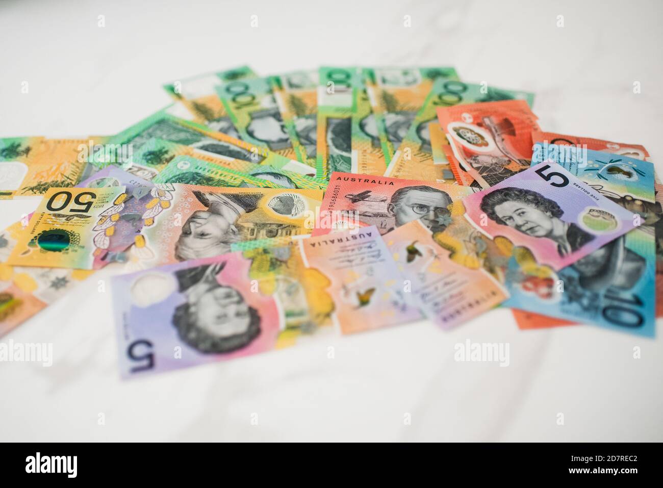 Australian dollar banknotes on the white background Stock Photo - Alamy