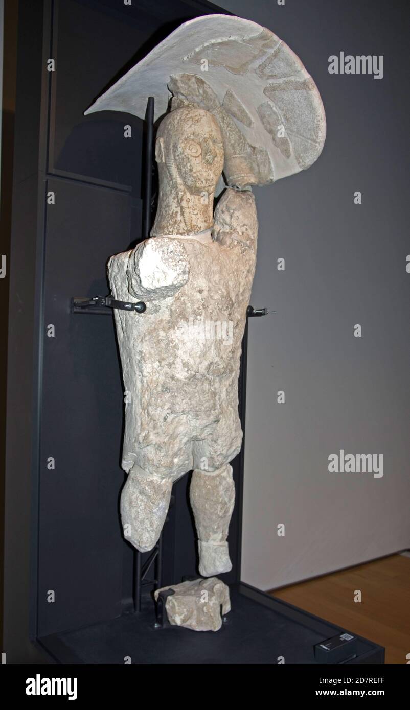 Sardinia. Giant's statue of Monte Prama archeological museum Stock ...