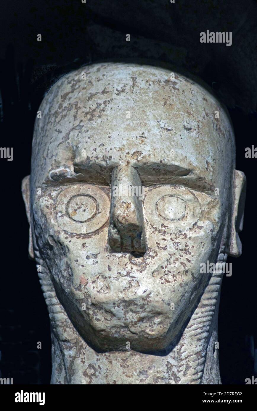 Sardinia. Giant's statue of Monte Prama archeological museum Stock ...