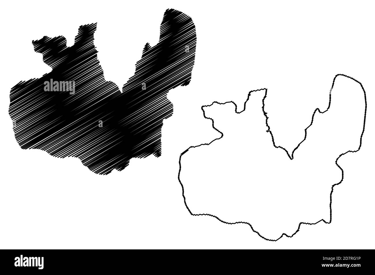 Maseru City (Kingdom of Lesotho, capital city) map vector illustration ...
