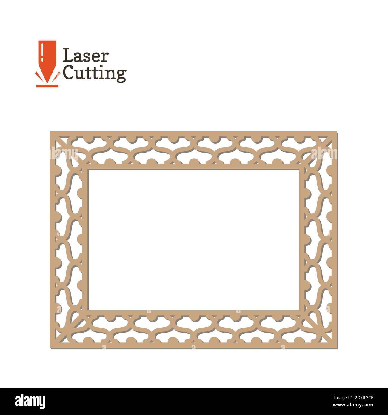 Laser cut panel. Vector frame template for cut on laser machine. Art ...