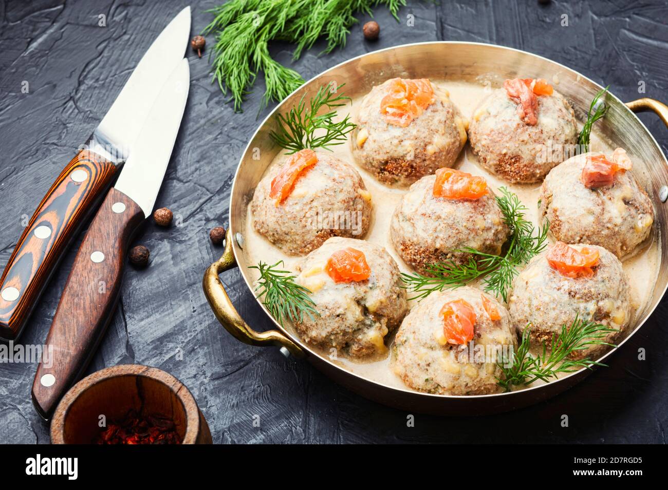 Delicious homemade cod roe fish meatballs.Fish rissole or meatballs ...