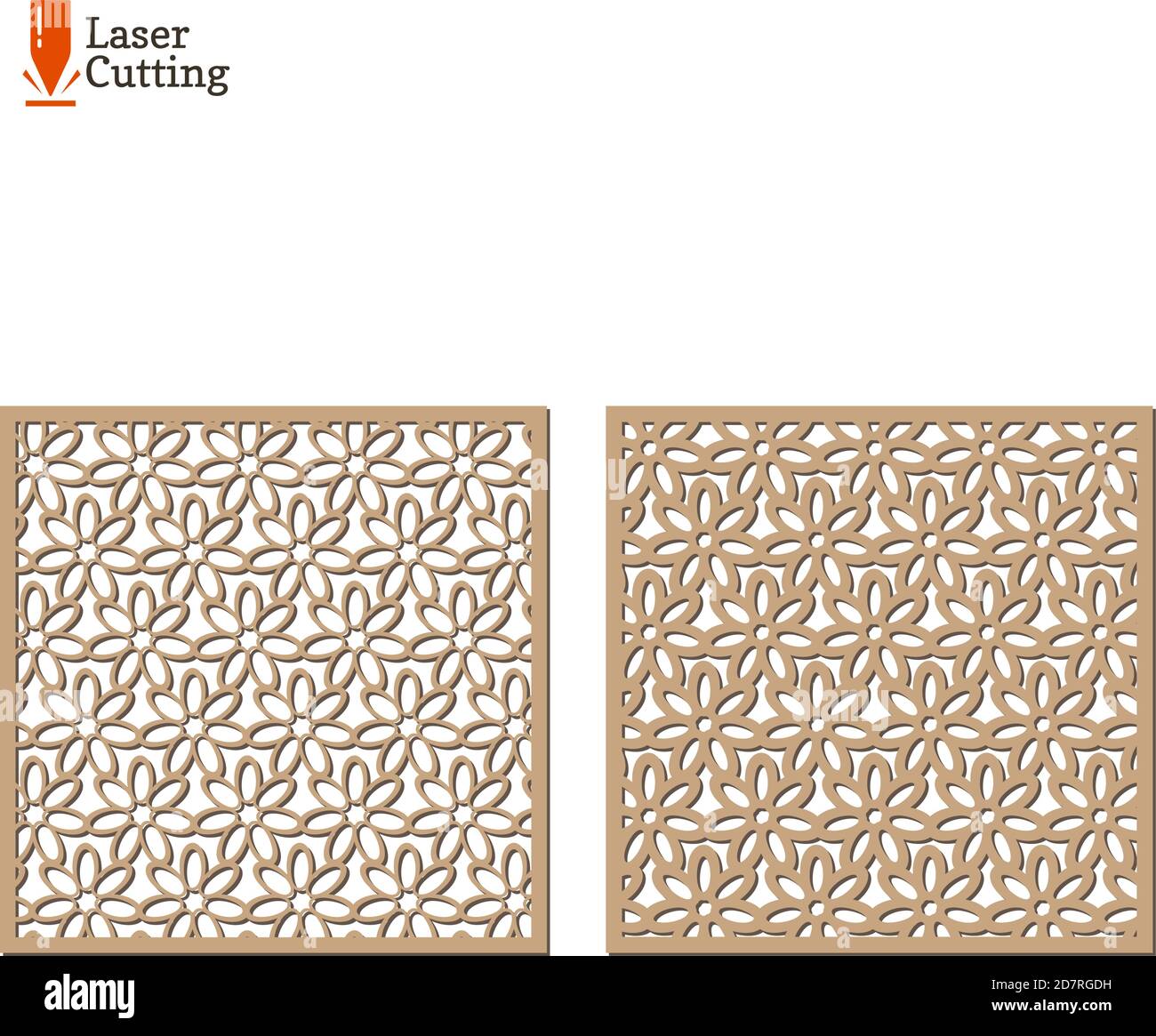 Laser cut floral panel set. Collection of vector flower frame template ...