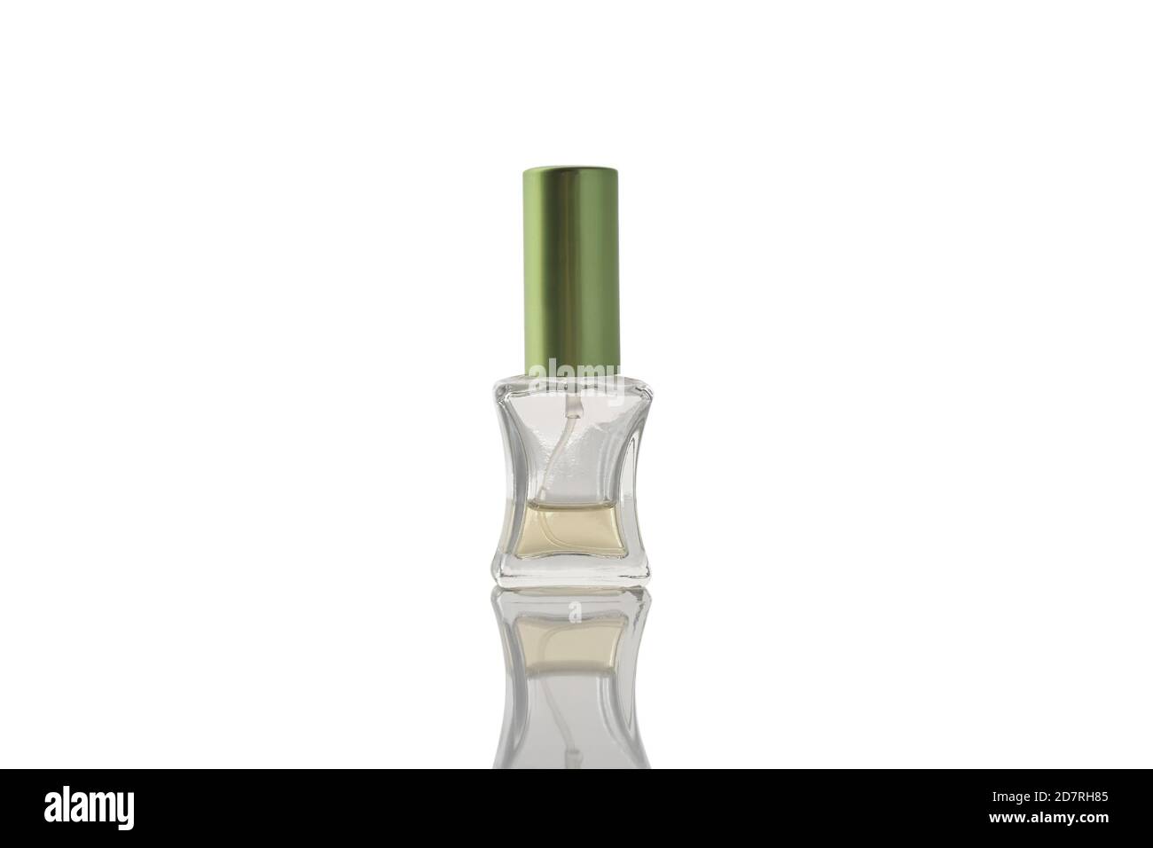 Transparent bottle with perfume isolated on white background Stock ...