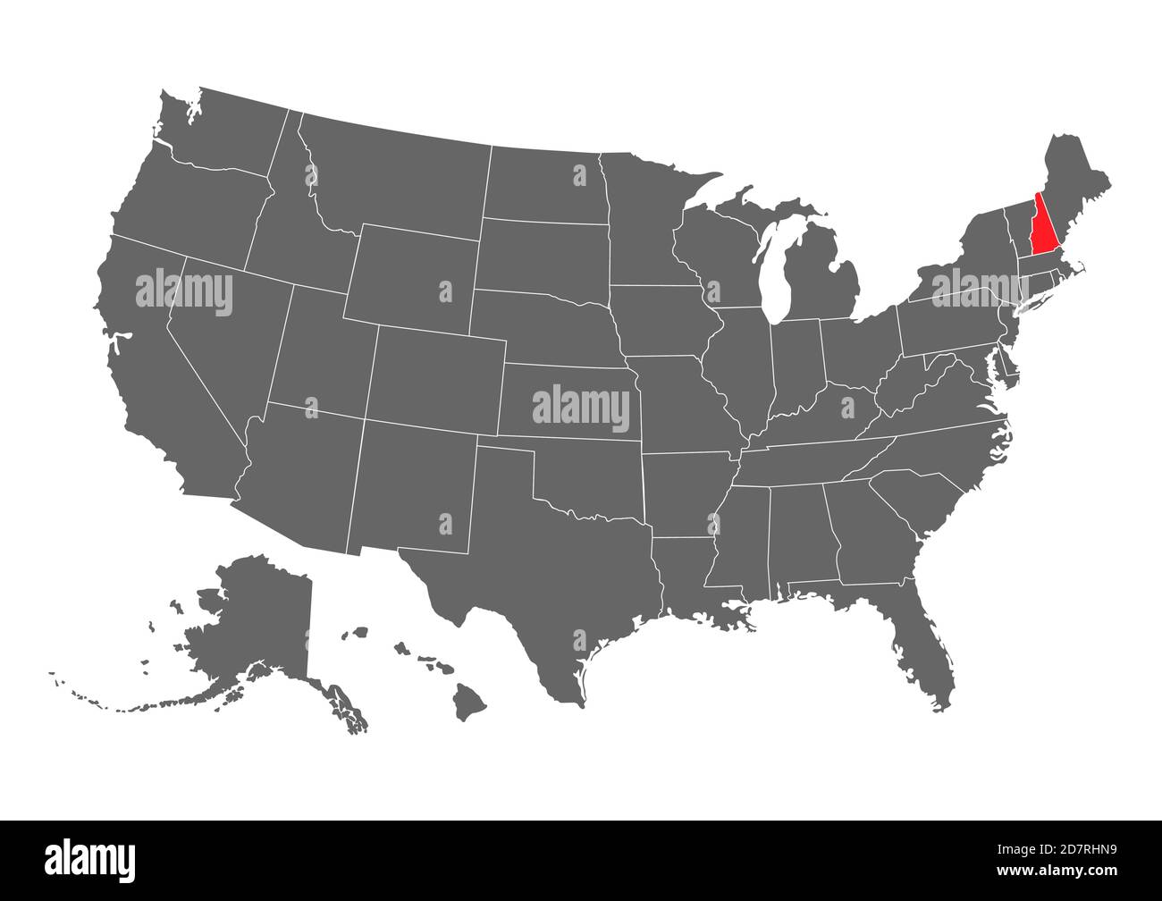 New Hampshire vector map. High detailed illustration. United state of ...