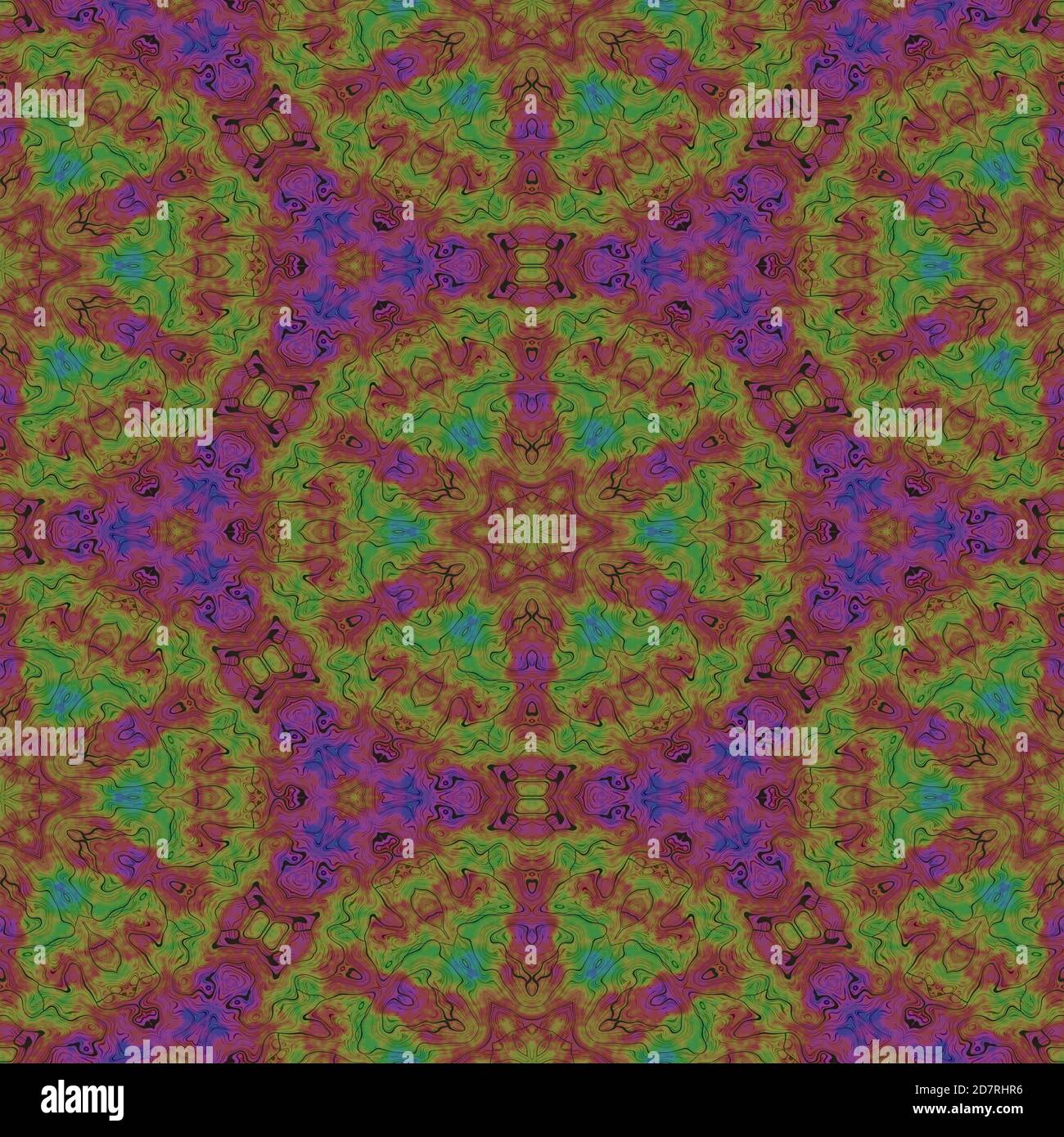 Pattern mosaic kaleidoscopic seamless generated texture, ornament ...