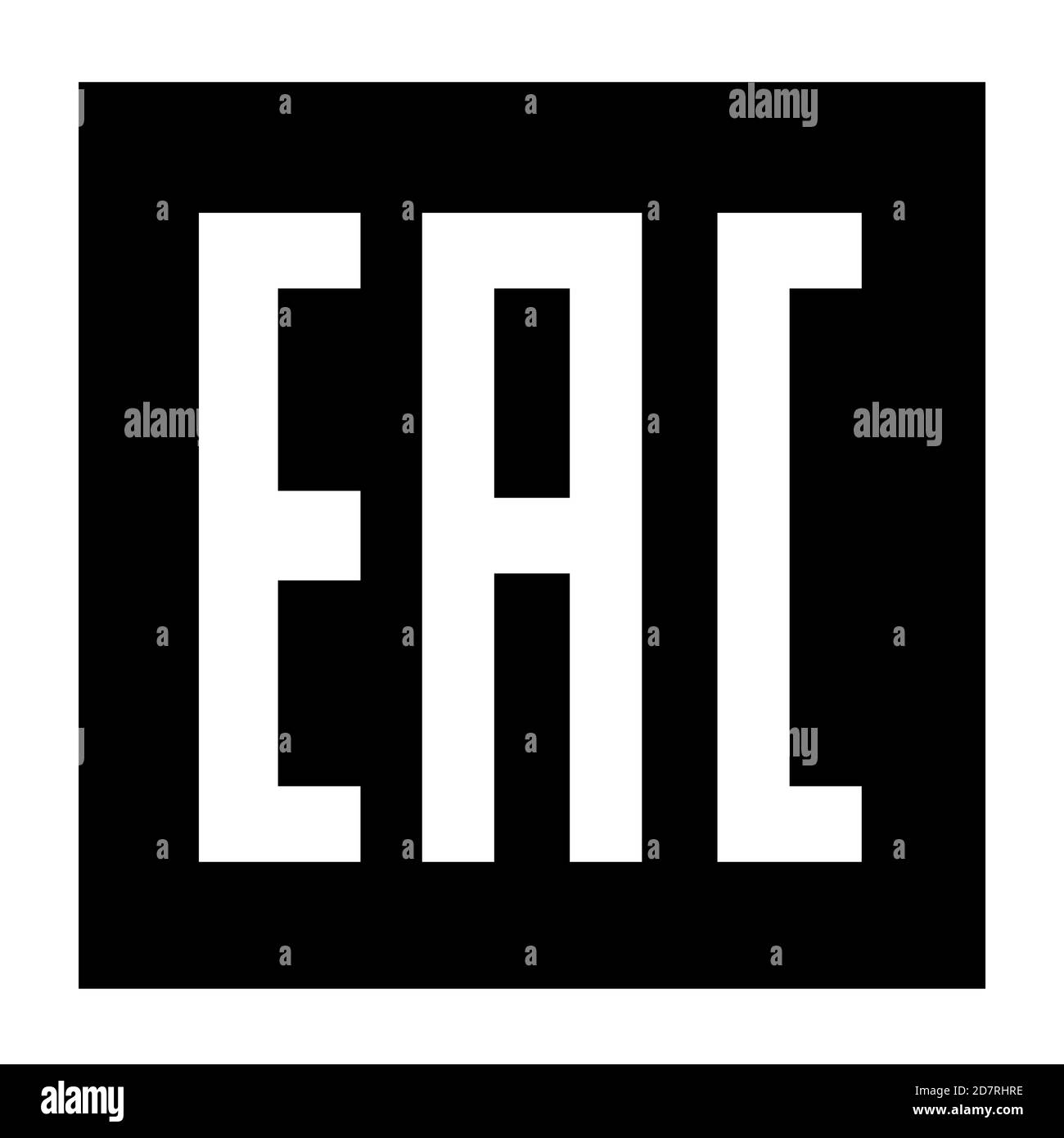 EAC sign, single icon product mark package. Euroasion symbol isolated ...