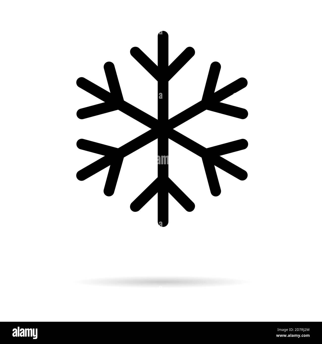 Snow winter icon, danger ice flake sign, risk alert vector illustration ...