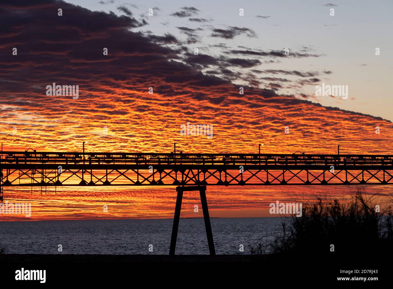 The Onslow salt jetty moves salt from where it is harvested onto ships ...