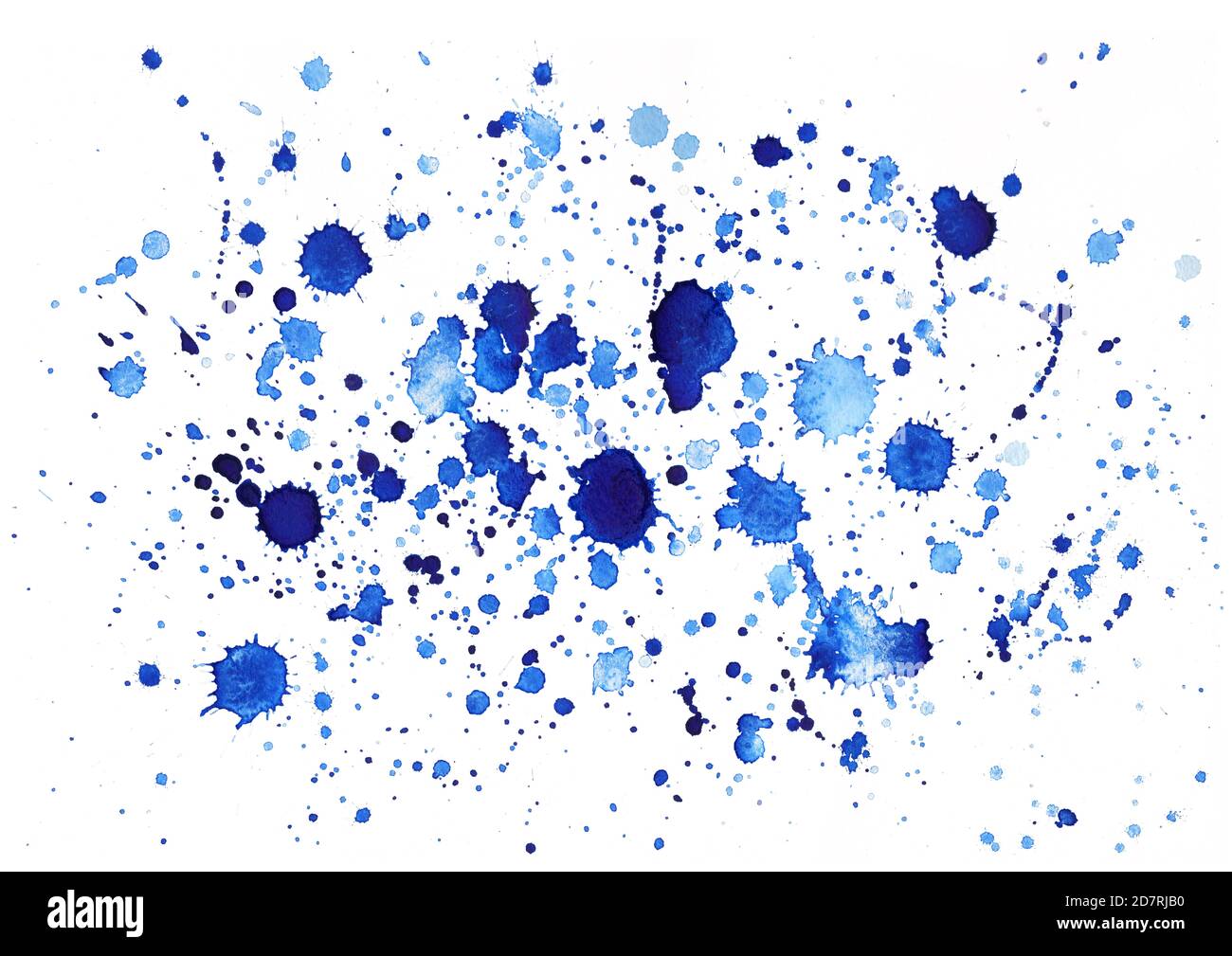 Set of blue drops painted with watercolor Stock Photo - Alamy