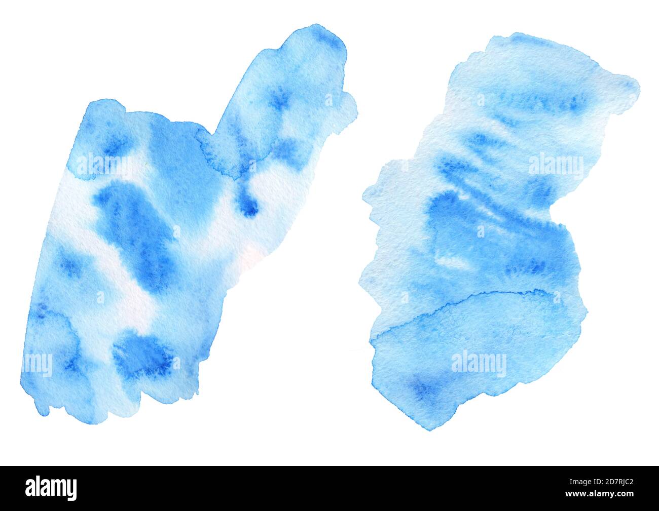 Set of blue stains painted with watercolor Stock Photo - Alamy