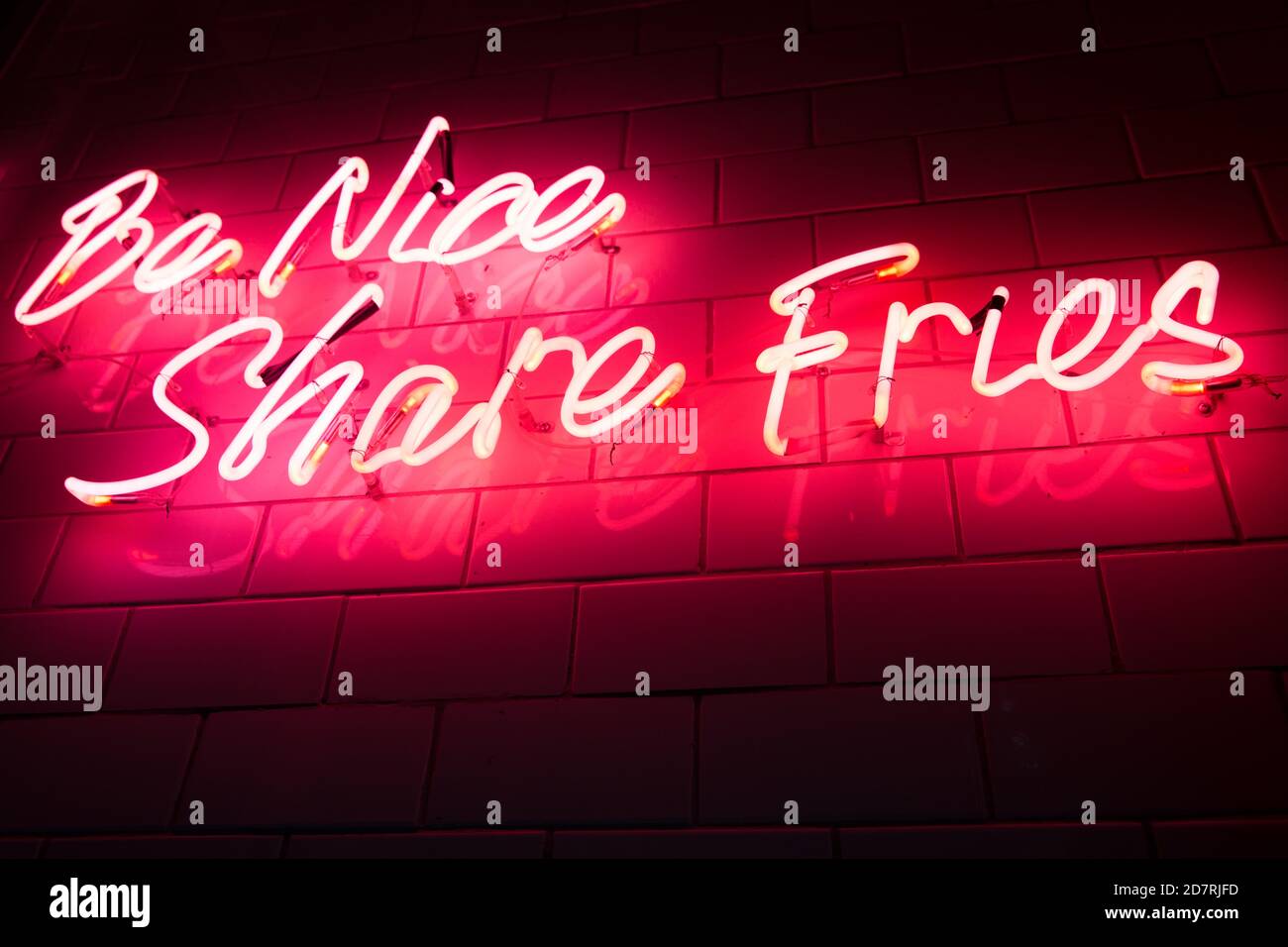 Red neon sign in the cafe on black background. Trendy 80s concept Stock ...