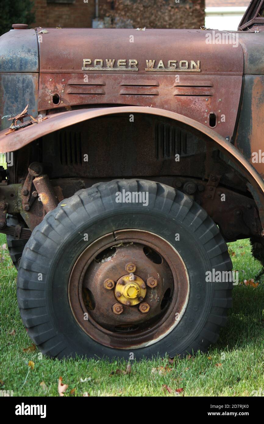 An old rusty Dodge Power Wagon pickup truck Stock Photo - Alamy