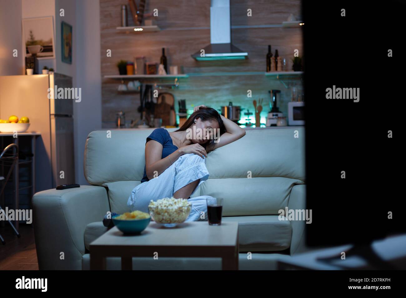 Falling asleep watching tv hi-res stock photography and images - Alamy