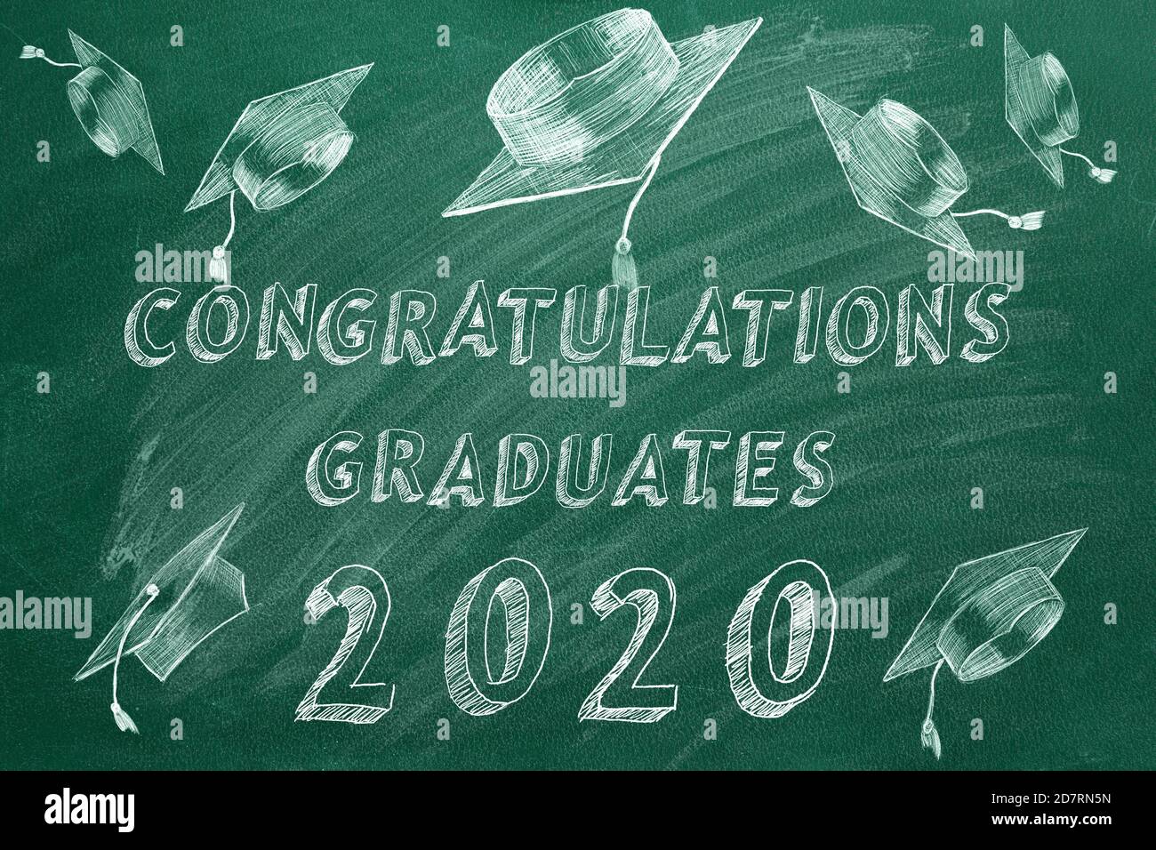 Hand drawing text "Congratulations graduates. 2020." and graduation ...