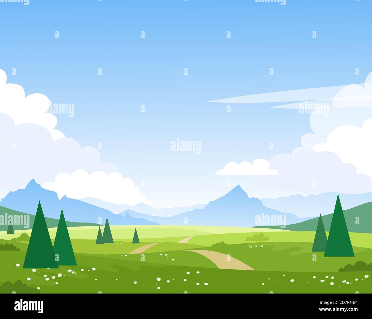 Road through forest vector Stock Vector Images - Alamy