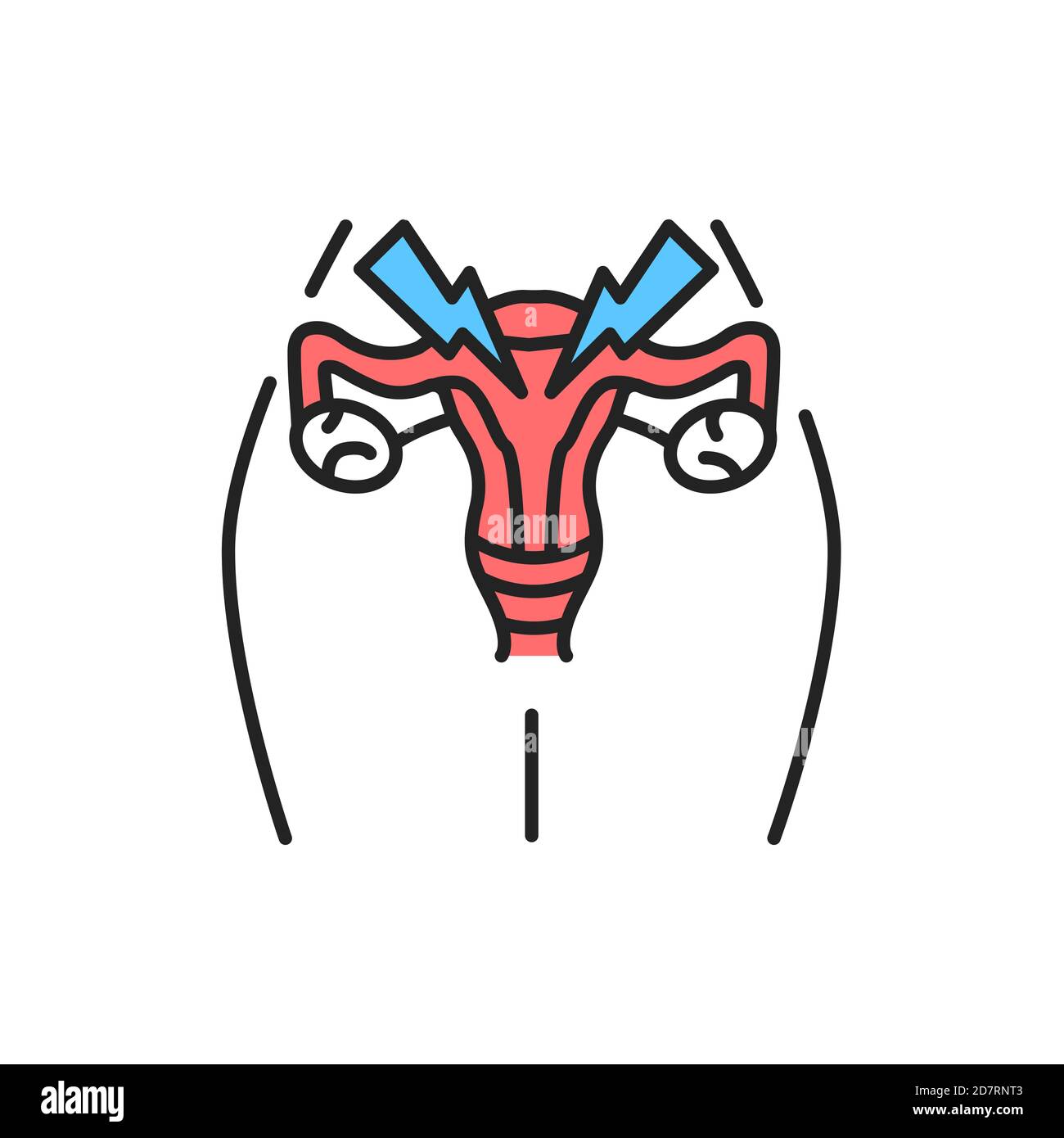 Reproductive system diseases color line icon. Pictogram for web page ...
