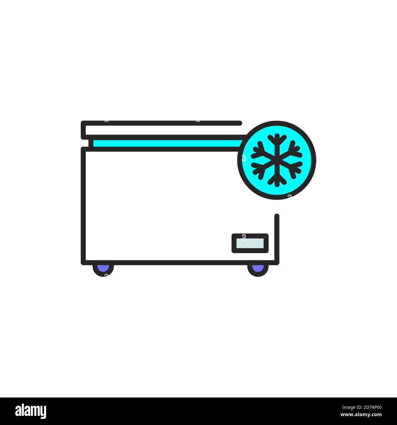 Freezer cold color line icon. Household equipment. Pictogram for web ...