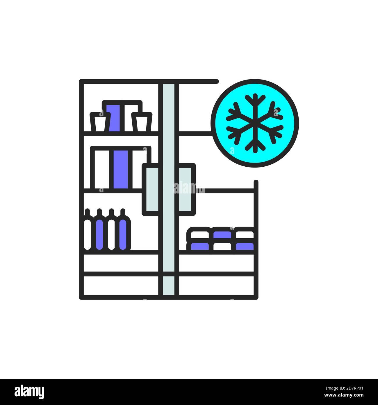 Freezer cold color line icon. Household equipment. Pictogram for web ...