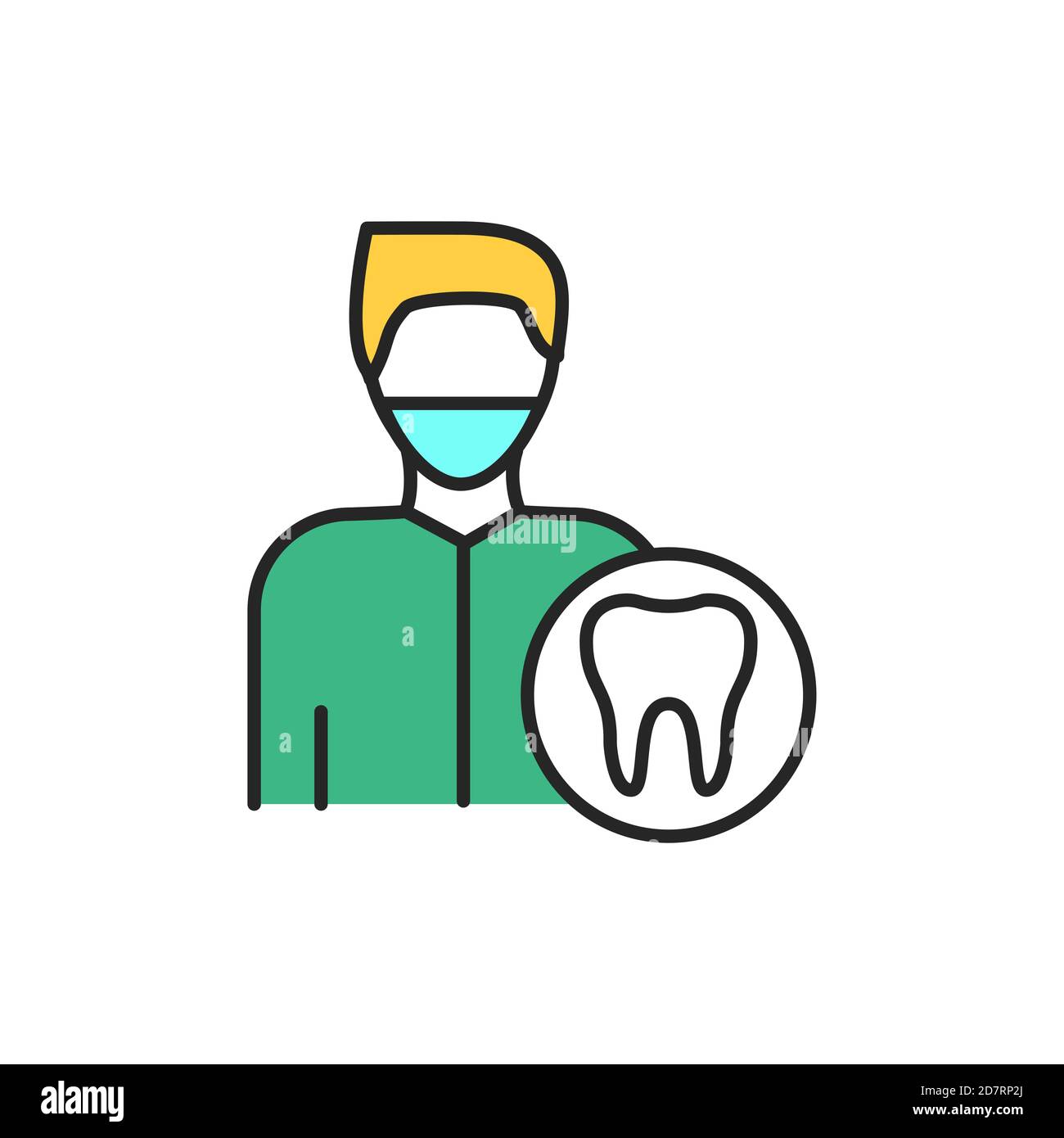 Dentist color line icon. Subject matter expert. Pictogram for web page ...