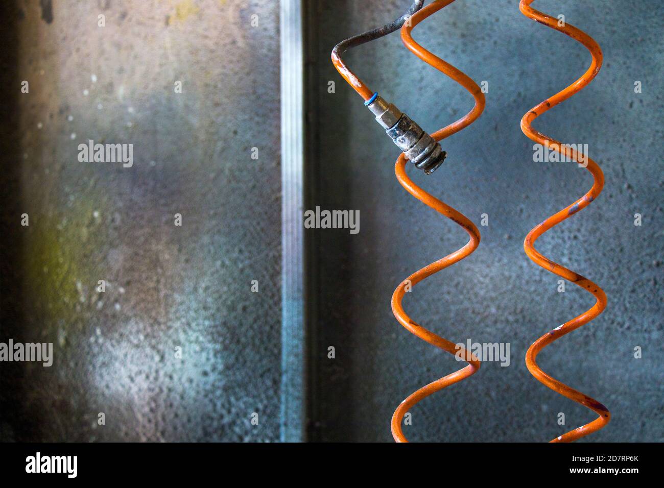 Colorful cables and colored wall in the factory in Tbilisi Stock Photo ...