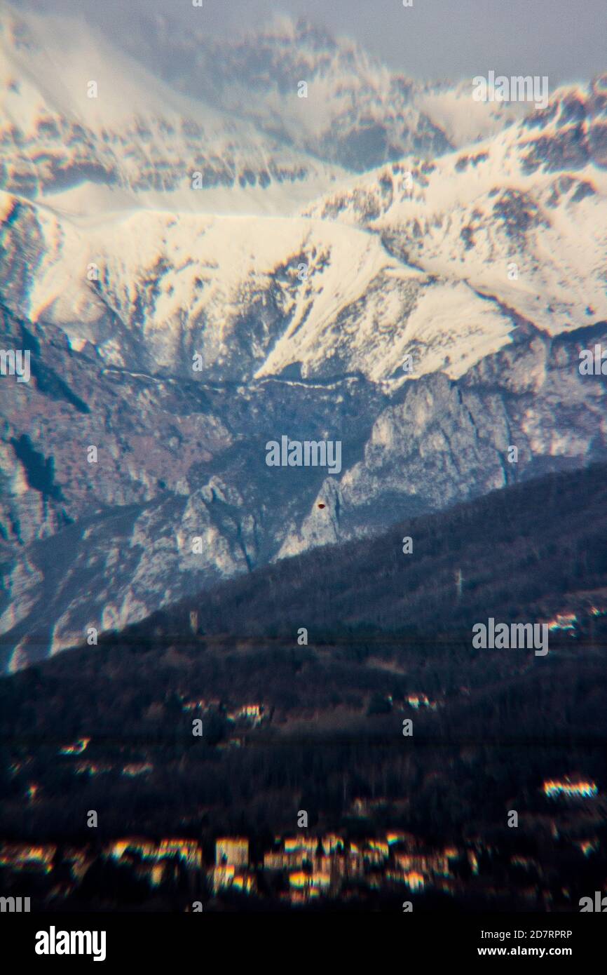 View of the Alps from Milan Stock Photo - Alamy