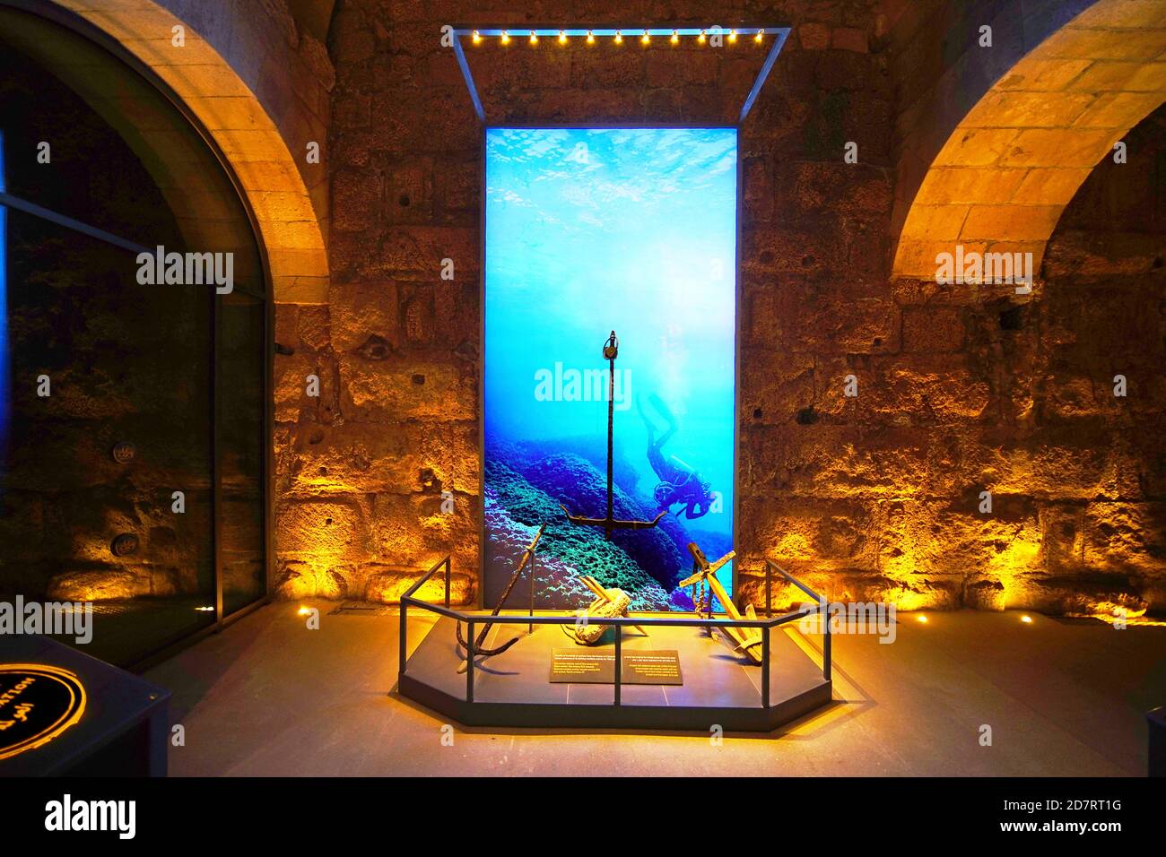 Israel, Caesarea Exhibits in the interior of the New Museum building ...