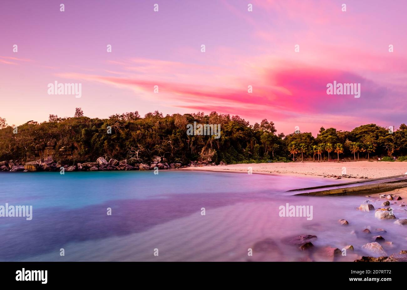 Amazing coastline and beach under sunset in Manly Stock Photo - Alamy