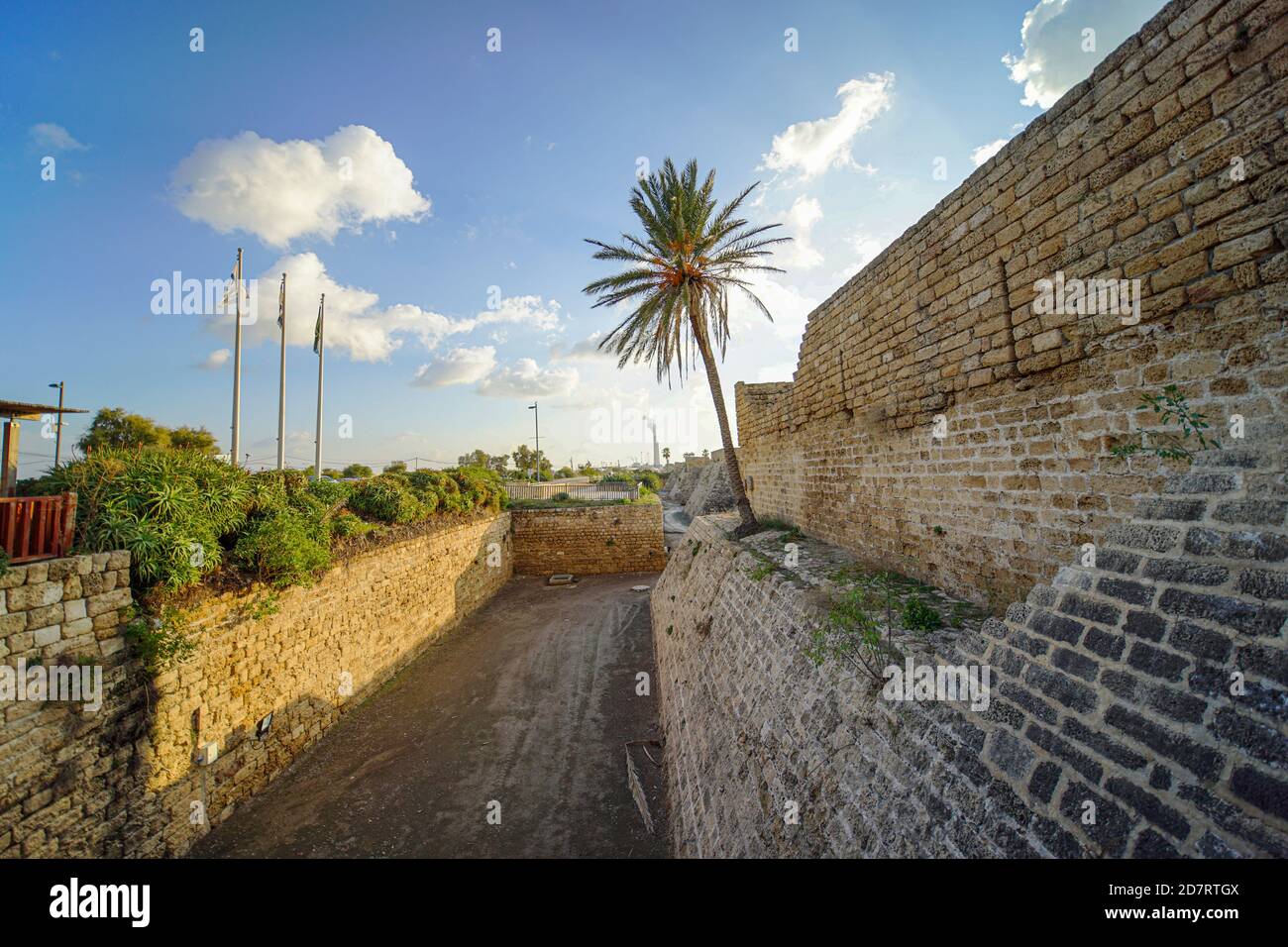 The Crusaders moat around Caesarea, Israel 10 m deep and 15 m wide ...