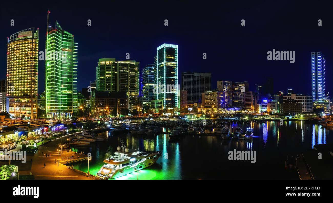 Night cityscape downtown beirut lebanon hi-res stock photography and ...
