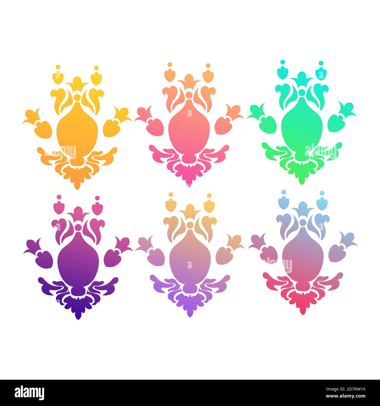Vintage vector Set. Colored design elements, ornament. Gradient fill ...