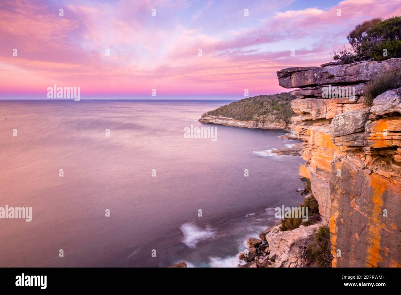 Amazing coastline and beach under sunset in Manly Stock Photo - Alamy