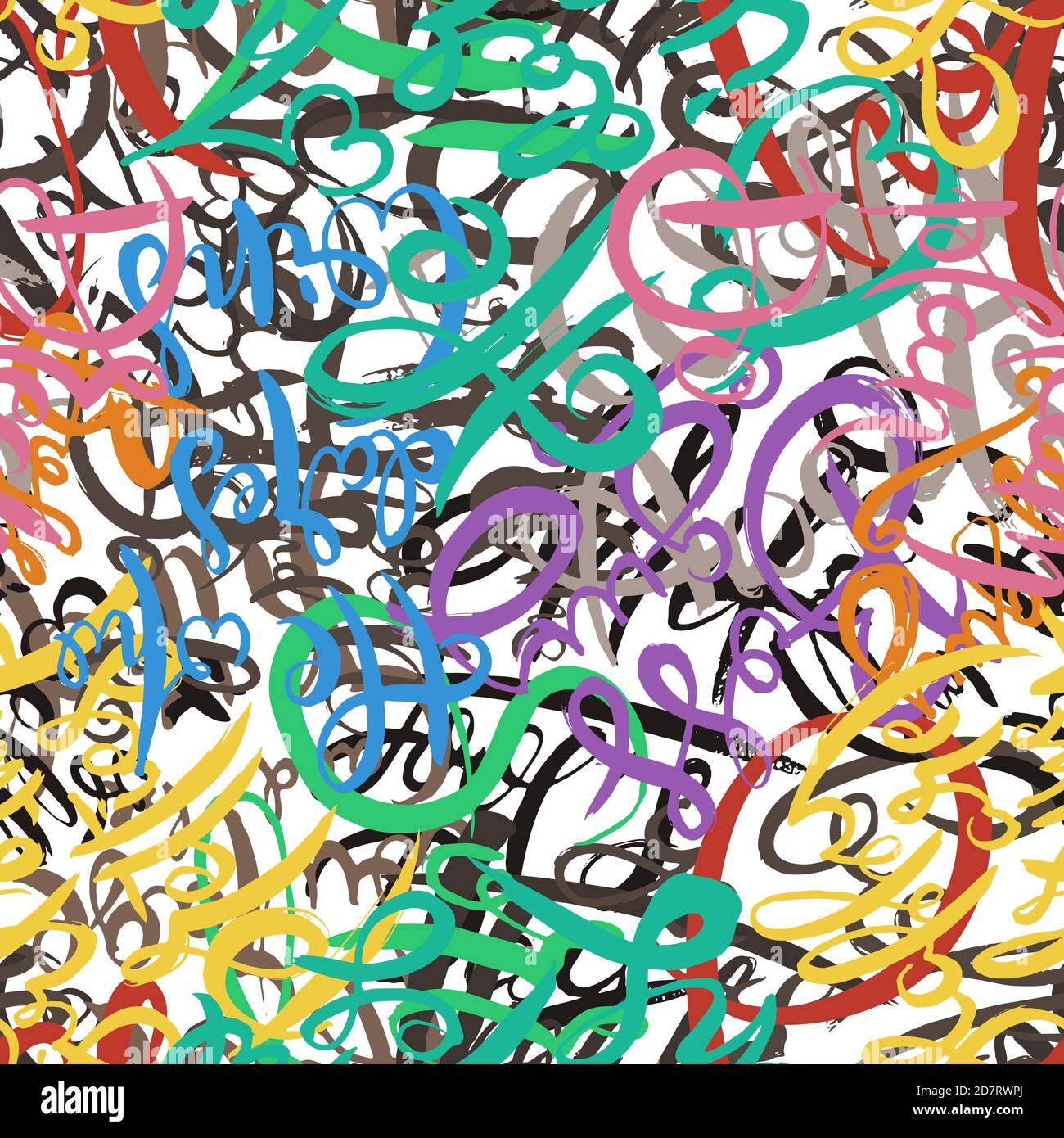 Graffiti background seamless pattern. Hand style tagging. Vandal vector ...