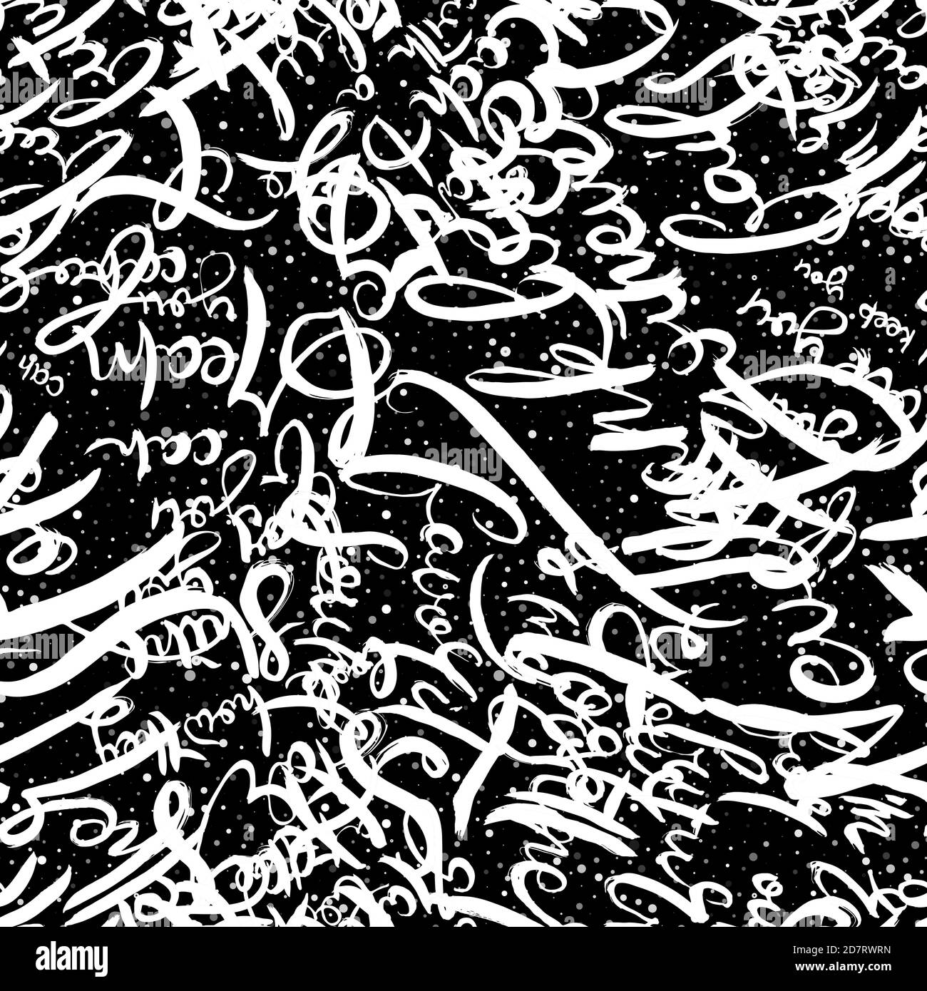 Graffiti background seamless pattern. Hand style tagging. Chalk vector ...