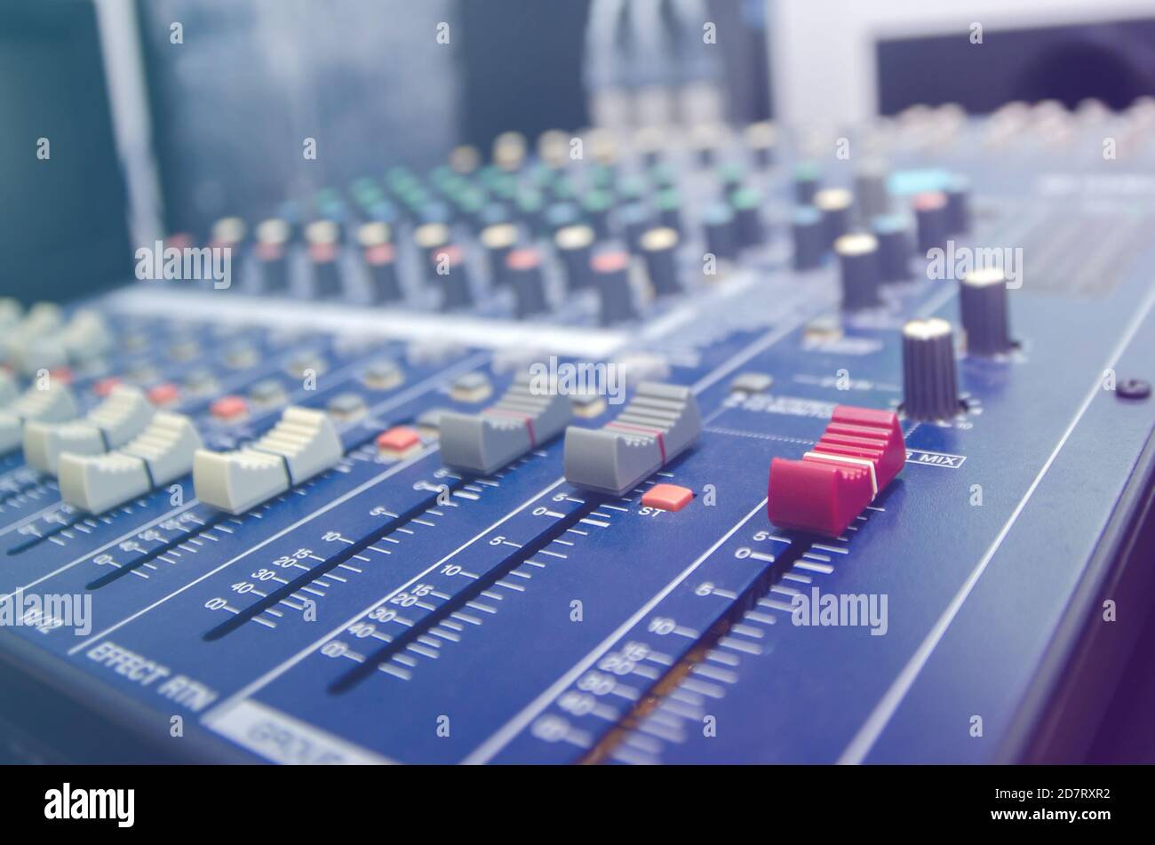 Audio mixer console and professional sound mixing. Audio mixer control ...